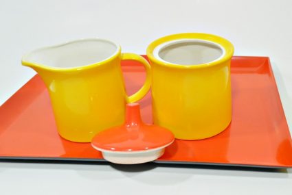 Retro Kitchen Coffee Set – ’60s Yellow & Orange