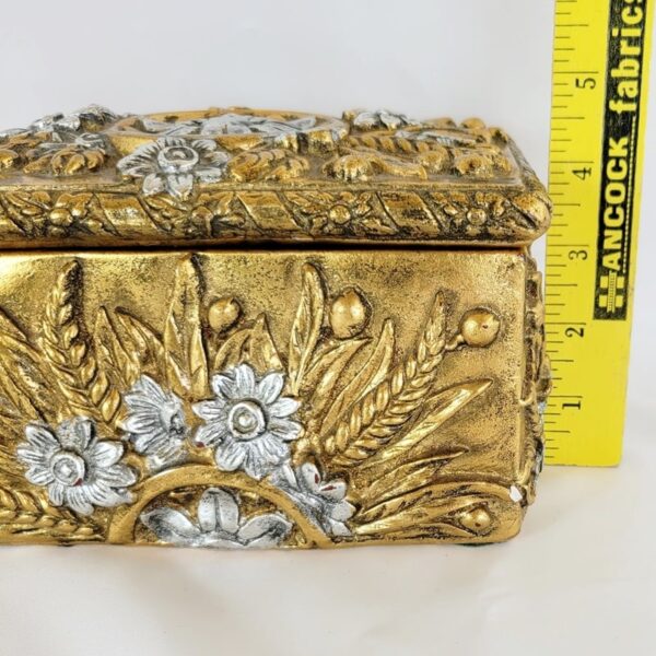 Jaru Ceramic Box 1970s Large Gold and Silver Box and Lid